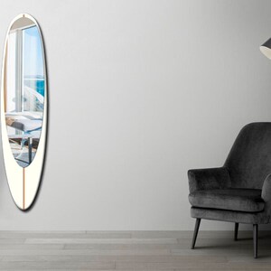 Large Wall Mirror in Wooden Surfboard Shaped Frame - Etsy