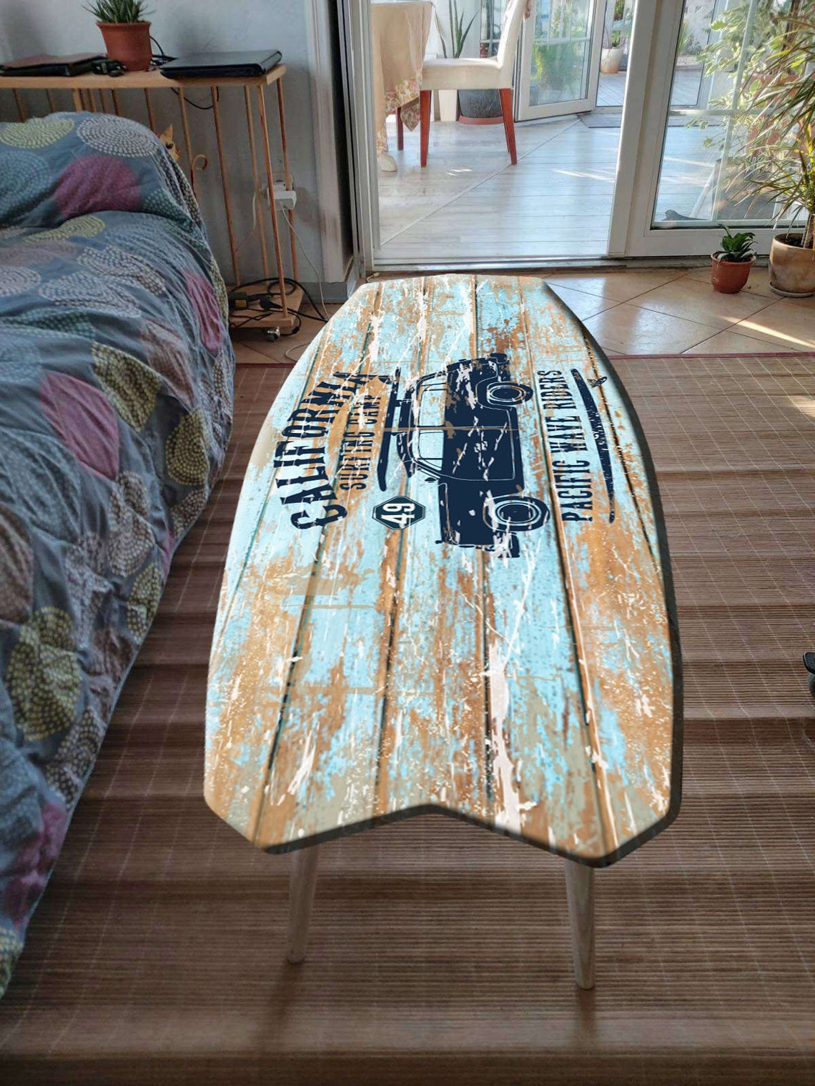 Surfboard Table Surfing Camp California Surfing Gift Bar - Etsy