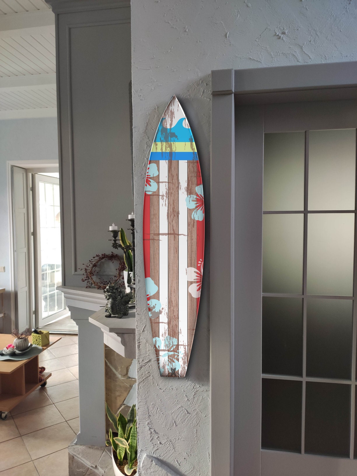 Surfboard Wall Art Surfers gift Tropical RusticBar Decor | Etsy