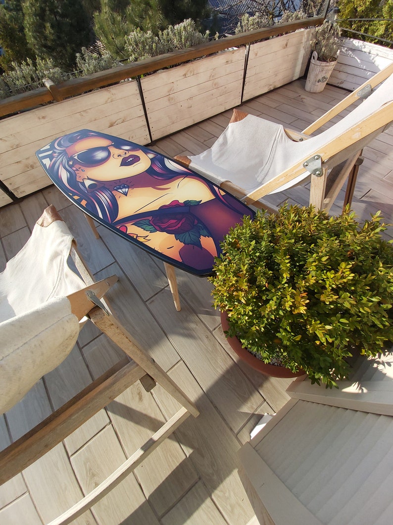 Surfboard Table Tropic Style Surfing Gift Bar Decor Beach - Etsy