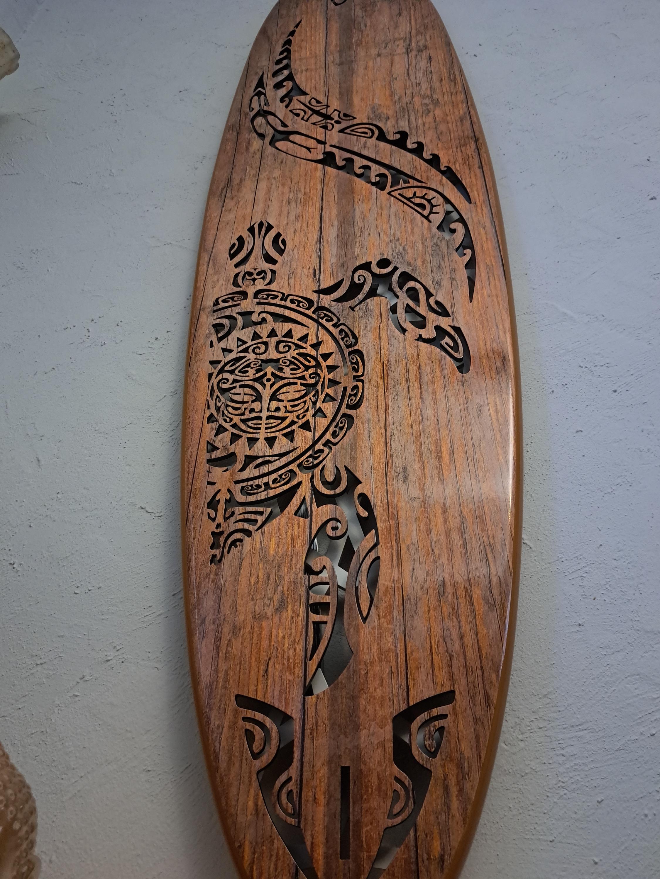 Surfboard LED Wall Light – Turtle Maori Pattern Coastal Sconce - Etsy