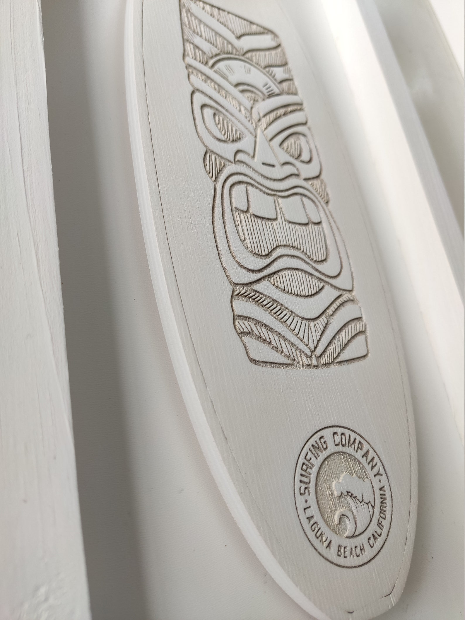 Small Decorative Plywood Surfboard With Maori Face Pattern in | Etsy