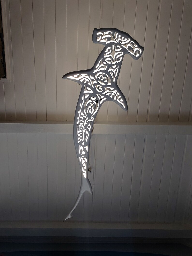 Hammerhead Shark LED Ceiling Light, Shark Chandelier for Coastal Homes ...