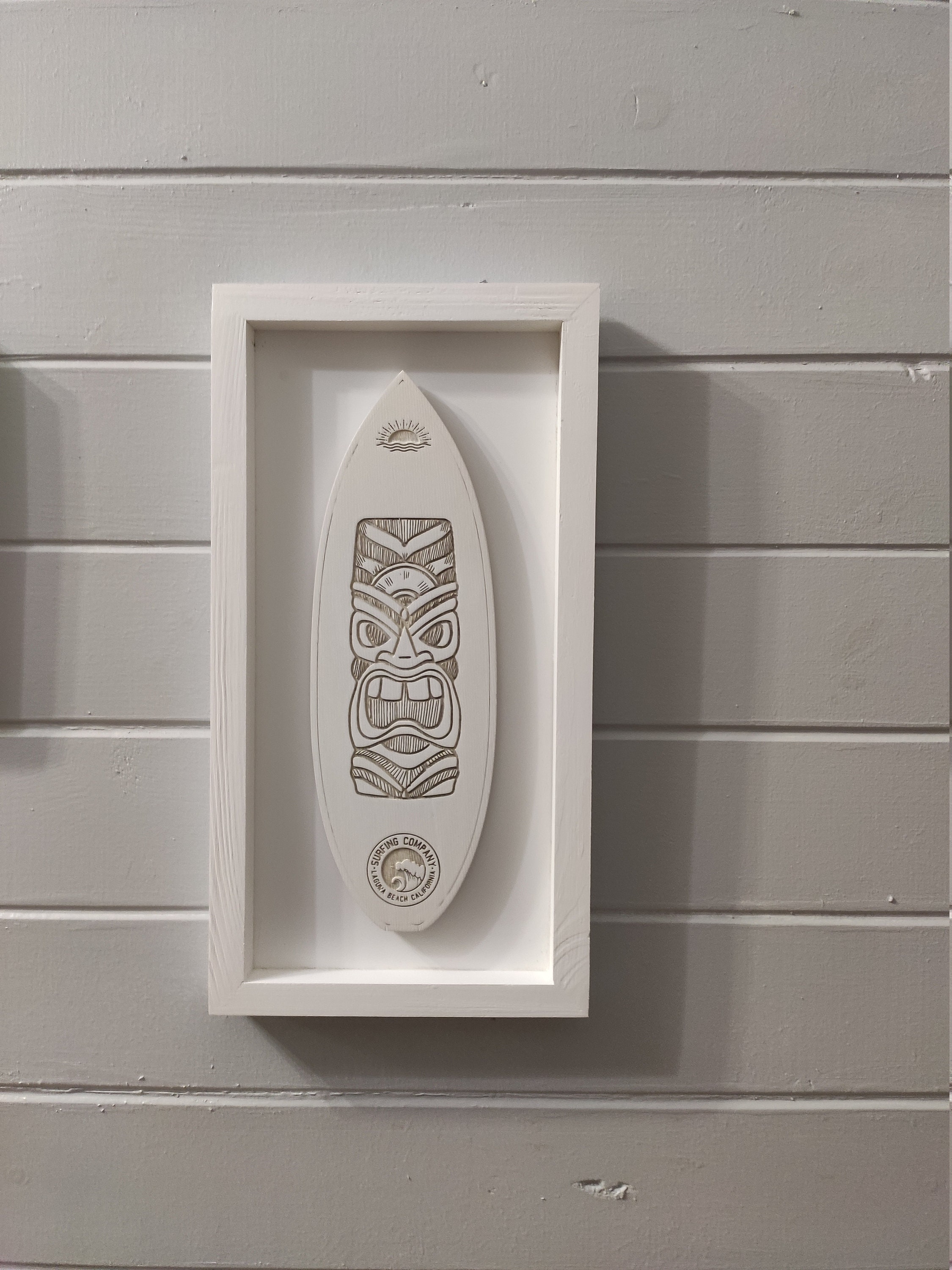 Small Decorative Plywood Surfboard With Maori Face Pattern in | Etsy