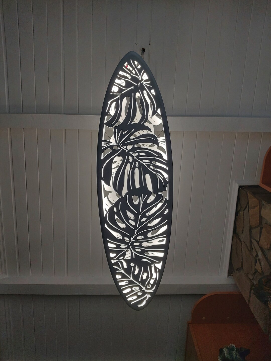Monstera Surfboard Ceiling Light – Tropical LED Elegance - Etsy