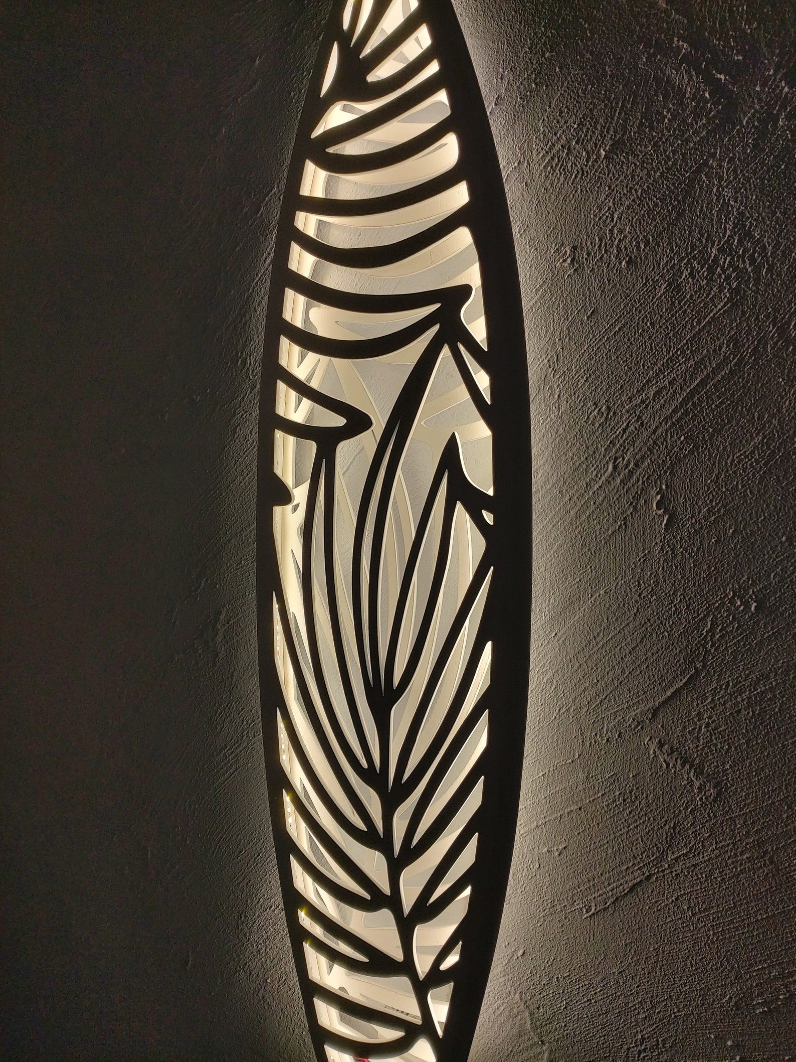 Surfboard Inspired Wall Led Light With Botanical Pattern - Etsy