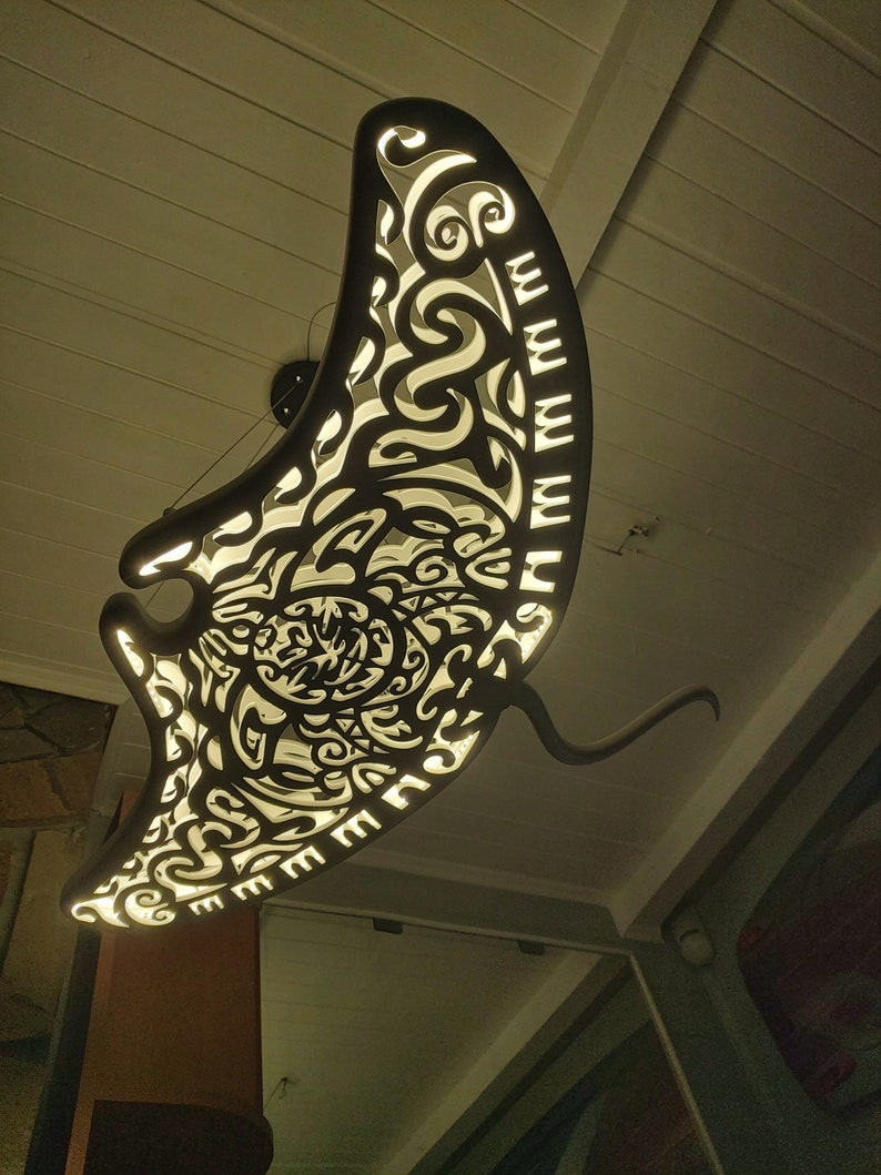 Handcrafted Unique Wooden Manta Ray Ceiling Chandelier: Led - Etsy