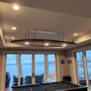 Surfboard Shaped Ceiling Light – Coastal Game Room Chandelier ...