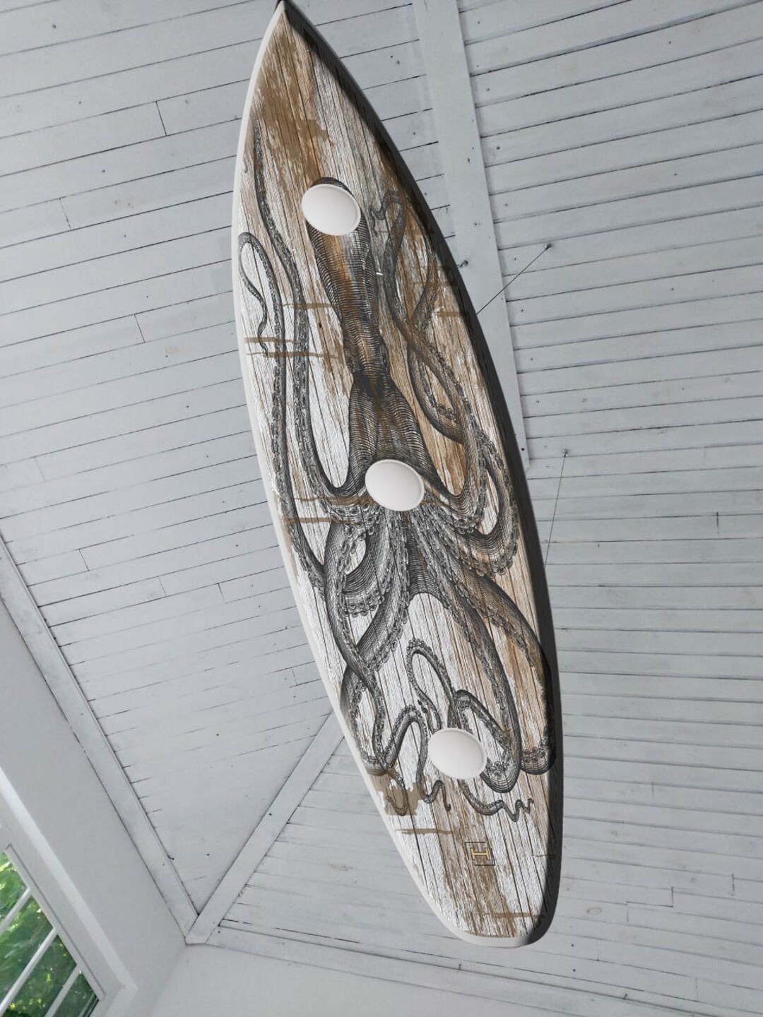 Surfboard Shaped Ceiling Chandelier, Octopus, Pool Billiard Table Light ...