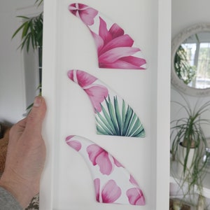 Set of 3 Colorful Surfboard Fins in Frame: Surfing Board Fins - Etsy