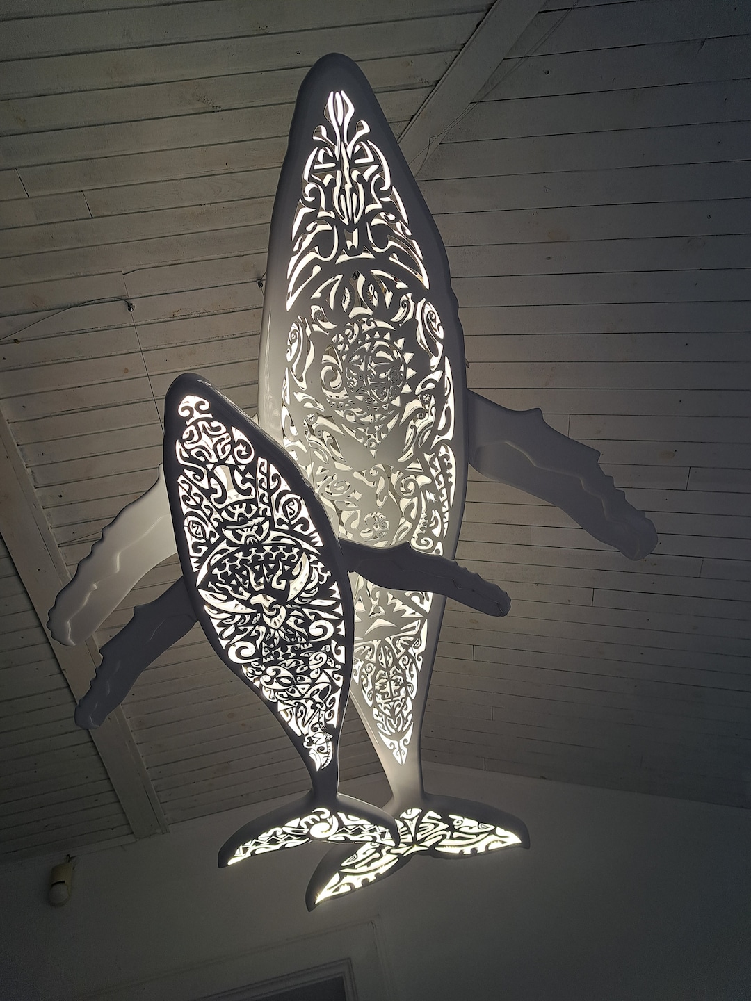 Whale and Calf LED Chandelier – Ocean Ceiling Light for Nursery and ...