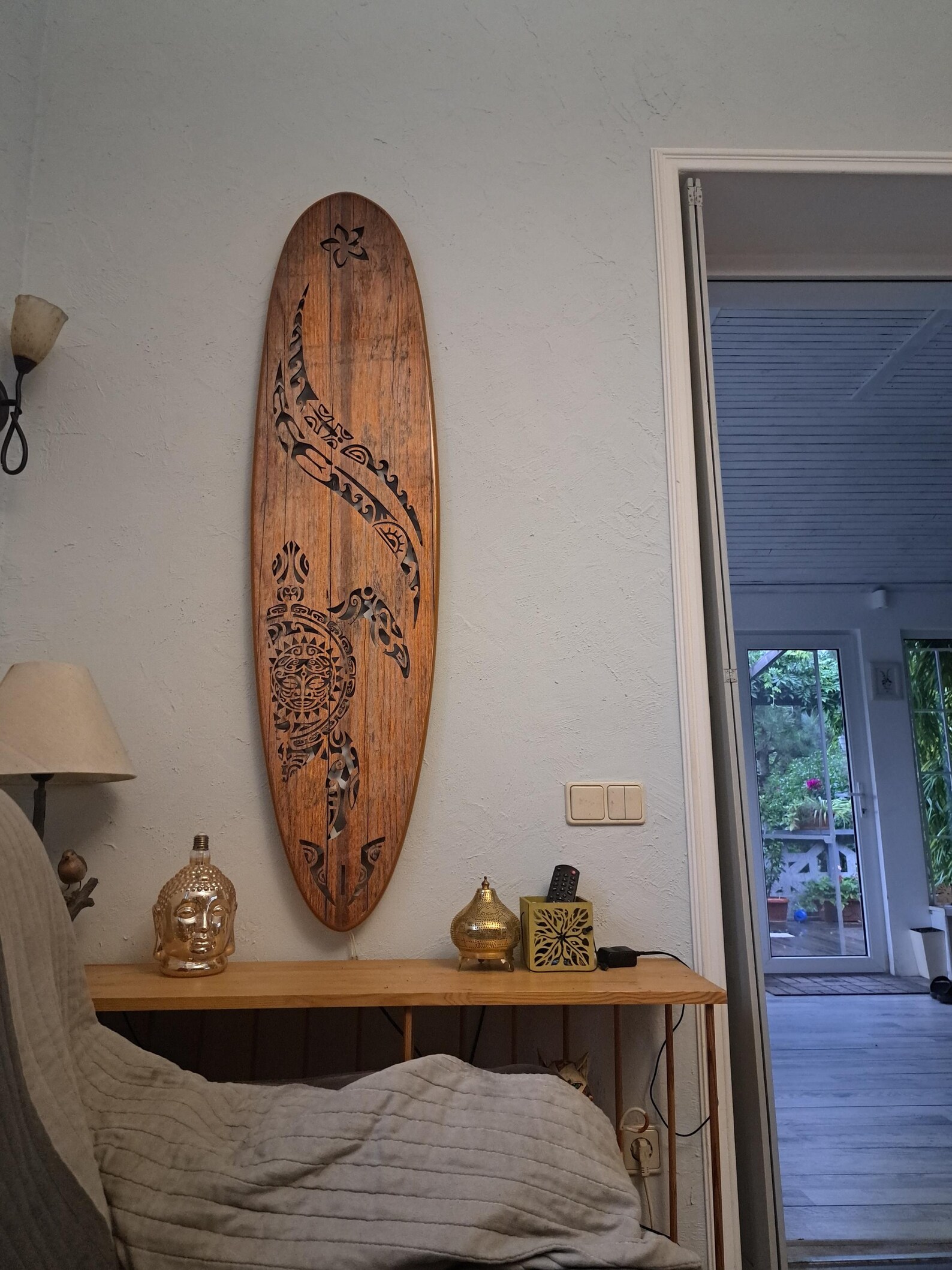 Surfboard LED Wall Light – Turtle Maori Pattern Coastal Sconce - Etsy