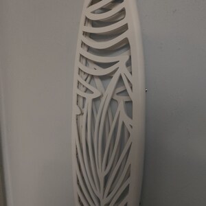 Surfboard Inspired Wall Led Light With Botanical Pattern - Etsy