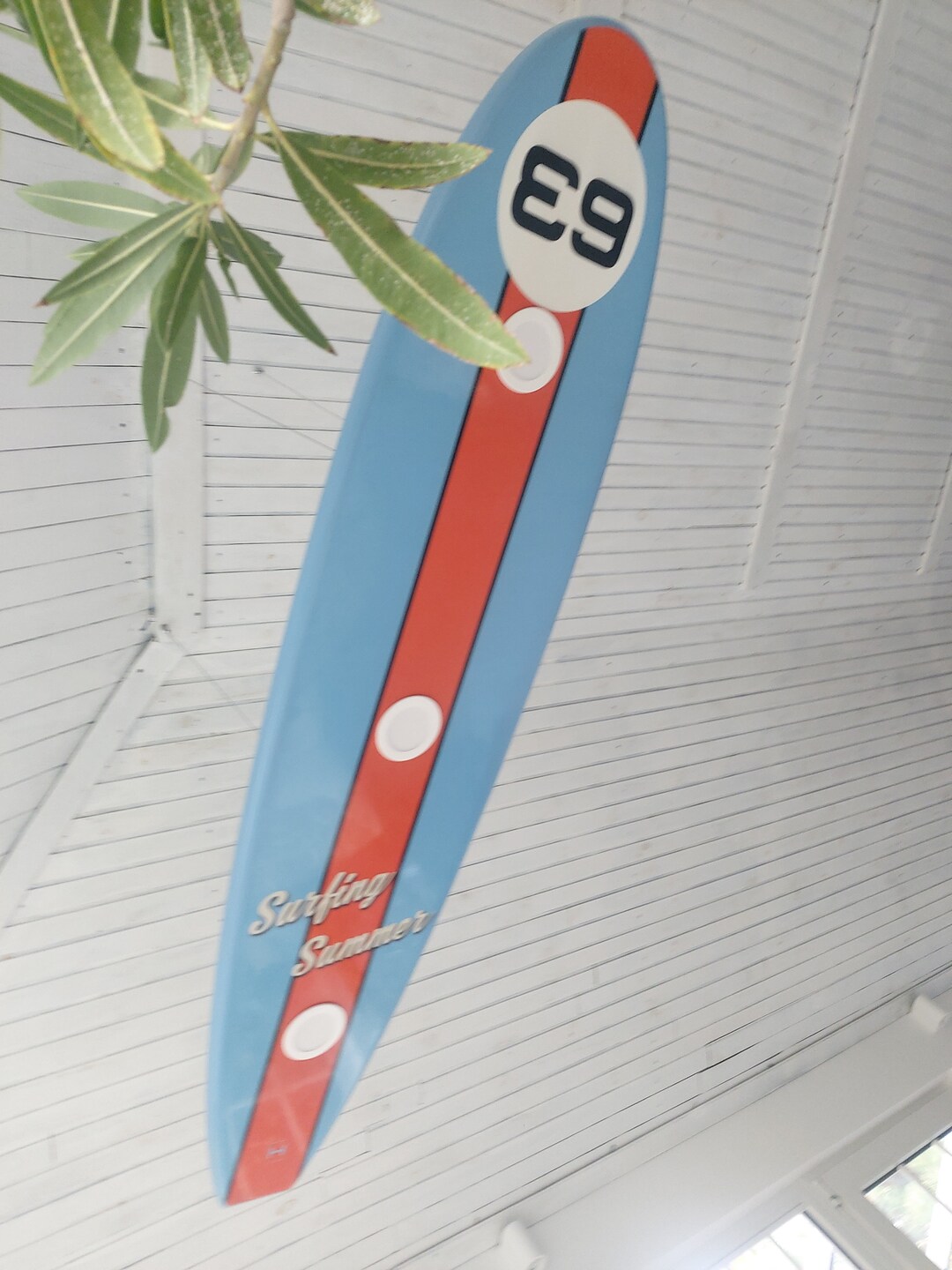 Surfboard Ceiling Light – Racing Style LED Chandelier – Handcrafted ...