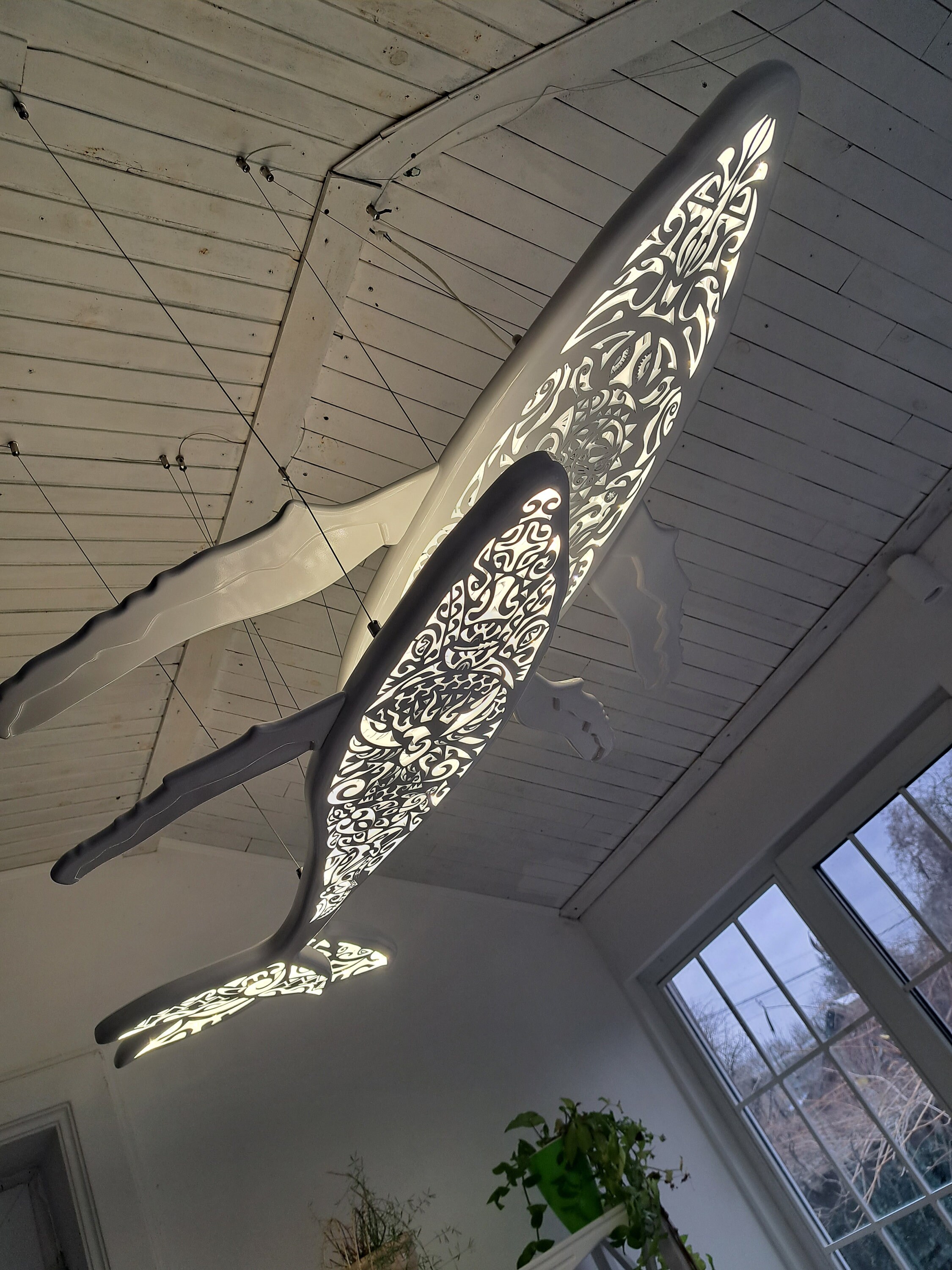 Whale and Calf LED Chandelier – Ocean Ceiling Light for Nursery and ...