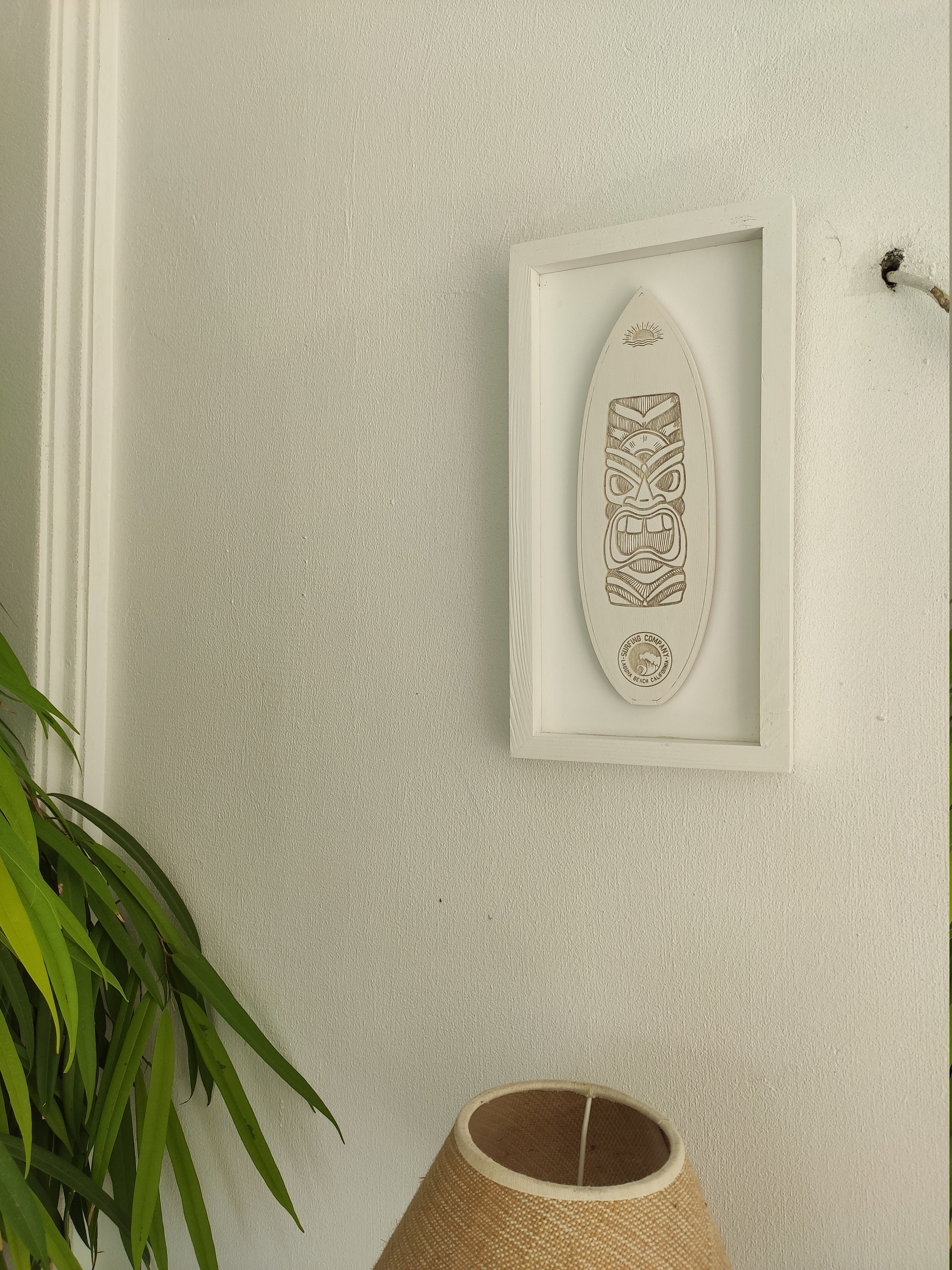 Small Decorative Plywood Surfboard With Maori Face Pattern in | Etsy