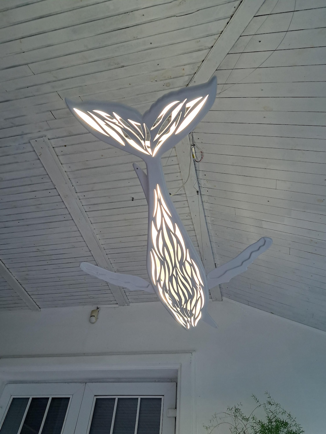 Whale LED Ceiling Light – Maori-inspired Ocean Chandelier for Coastal ...