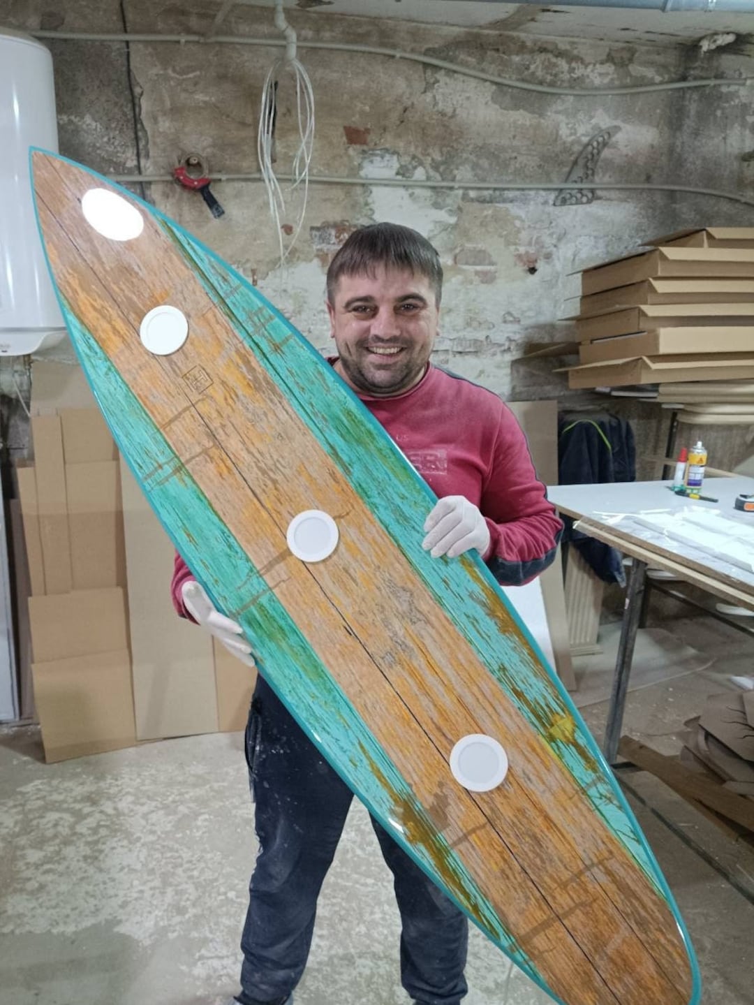 Surfboard Shaped Ceiling Light – Coastal Game Room Chandelier ...