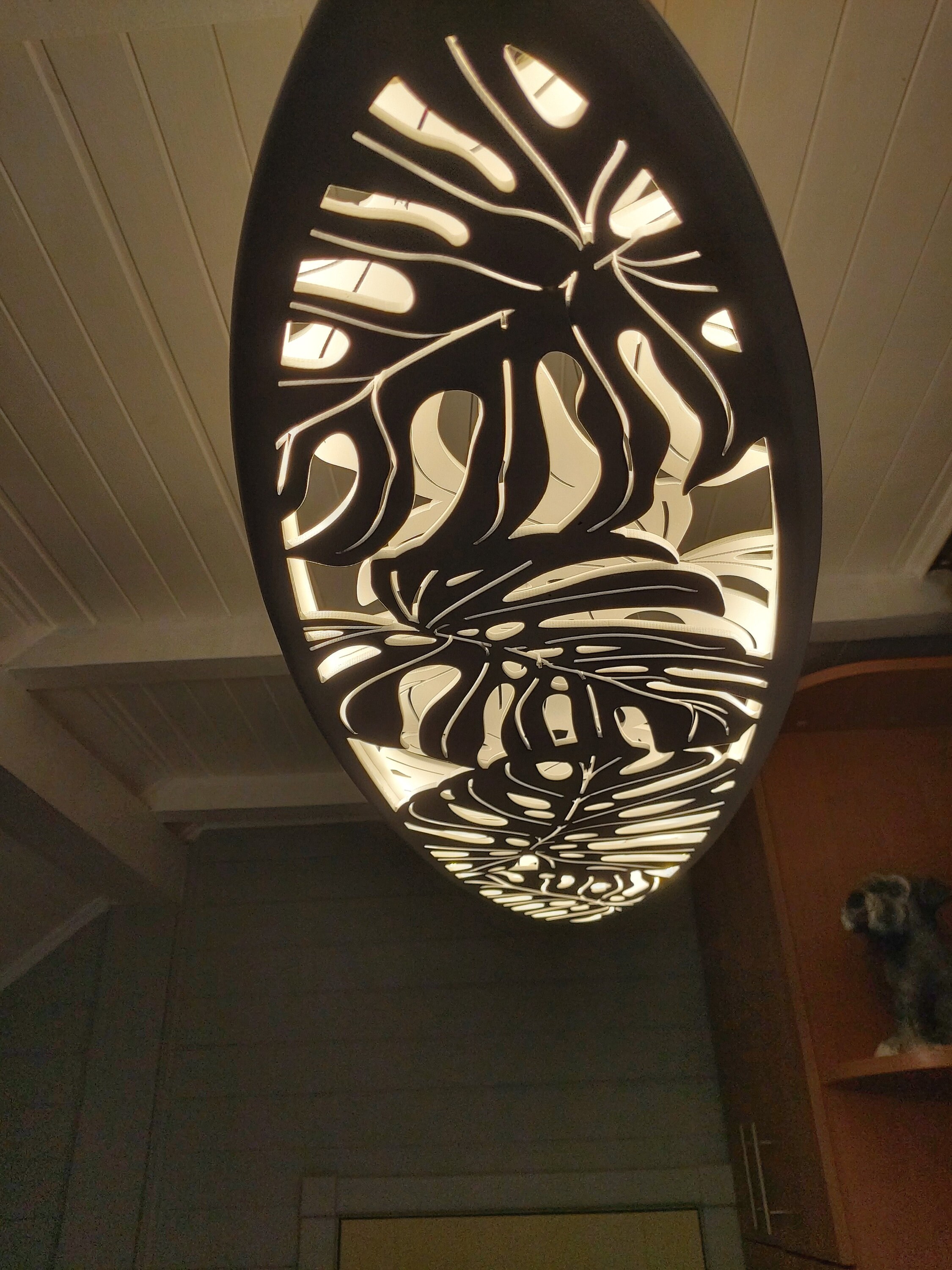 Monstera Surfboard Ceiling Light – Tropical LED Elegance - Etsy