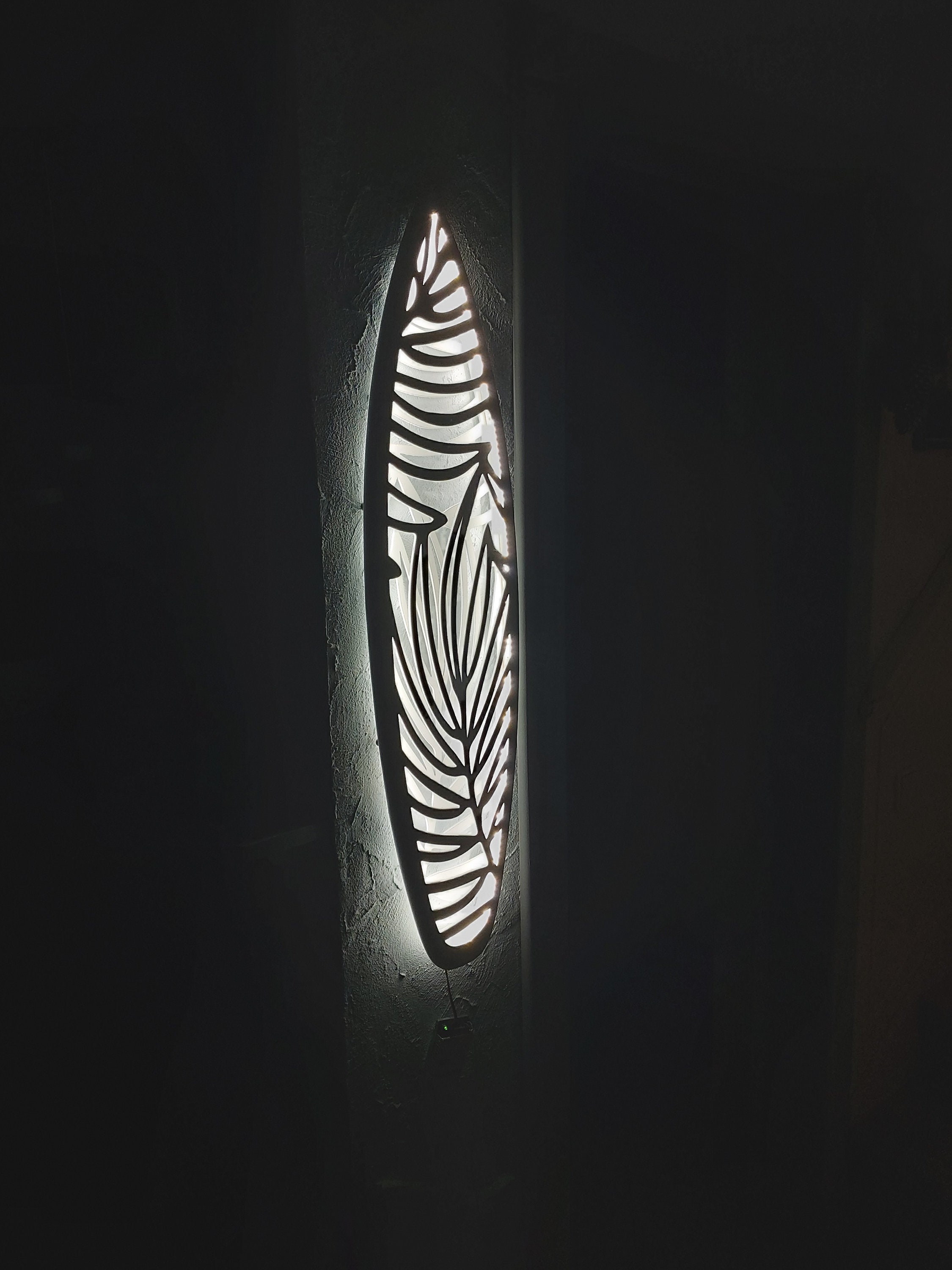 Surfboard Inspired Wall Led Light With Botanical Pattern: | Etsy