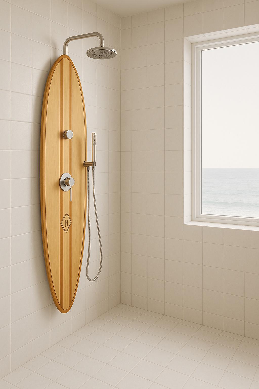 Handmade Surfboard Shower Panel – Coastal Bathroom Decor - Etsy