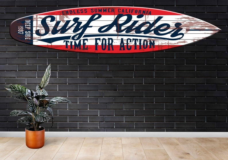 Decorative Wall Surfboard Sign: Surfing Inspired Vintage Wall - Etsy