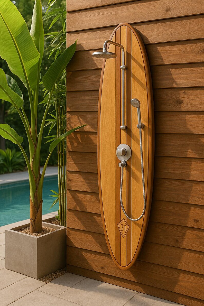 Handmade Surfboard Shower Panel – Coastal Bathroom Decor - Etsy