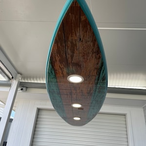 Surfboard Shaped Ceiling Light – Coastal Game Room Chandelier ...