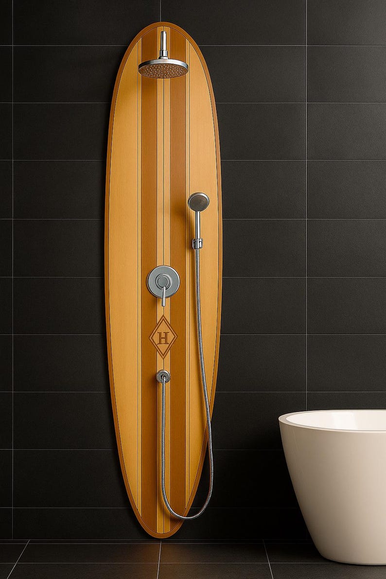 Handmade Surfboard Shower Panel – Coastal Bathroom Decor - Etsy