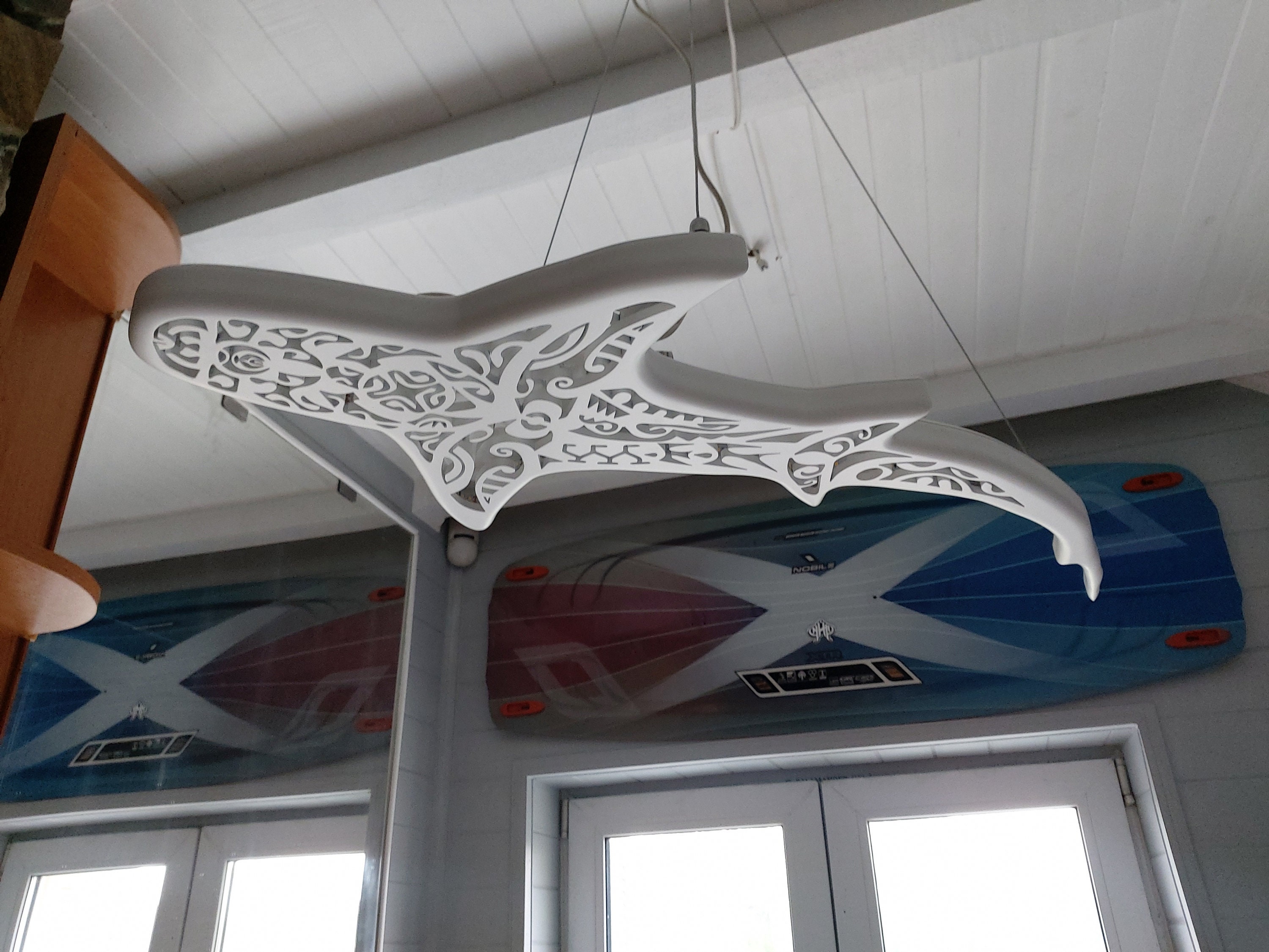 Handcrafted Shark LED Ceiling Light – 50" Ocean Chandelier for Coastal ...