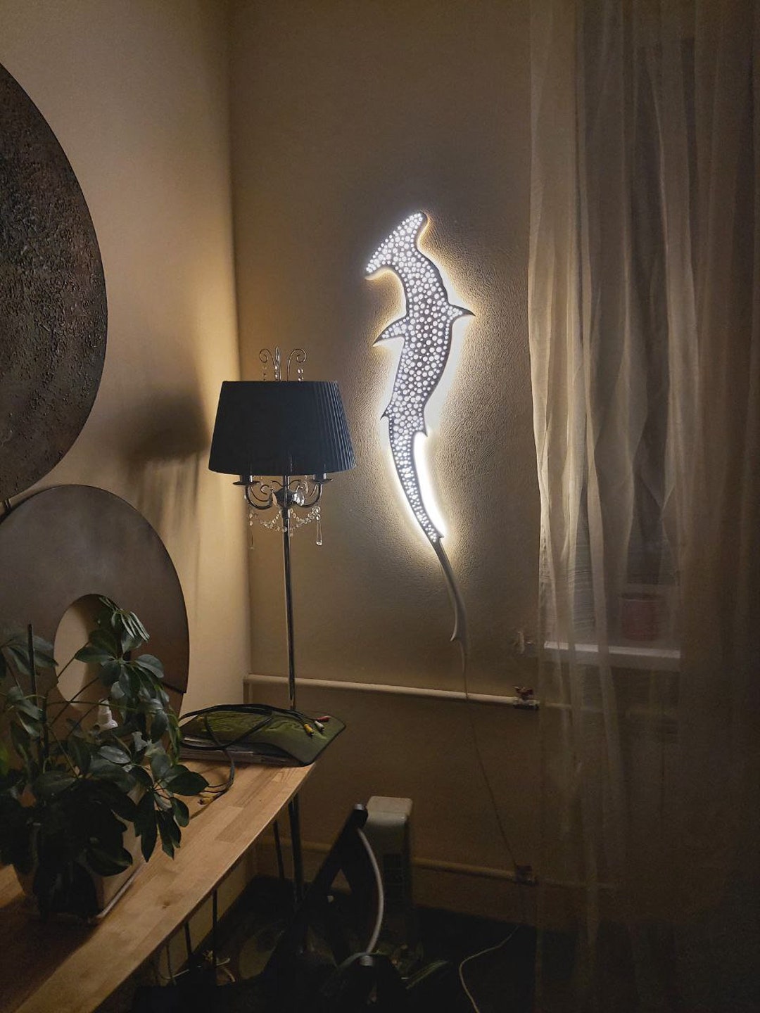 LED Wall Lamp Shark-hammer - Etsy