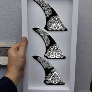 Set of 3 Colorful Surfboard Fins in Frame: Surfing Board Fins - Etsy