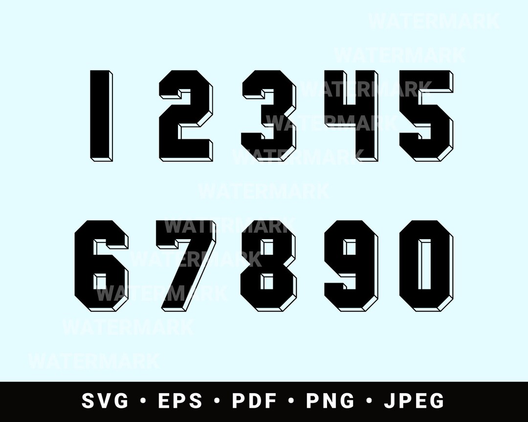 Sport Players Numbers Bundle Svg,soccer Numbers, Vector, Football ...