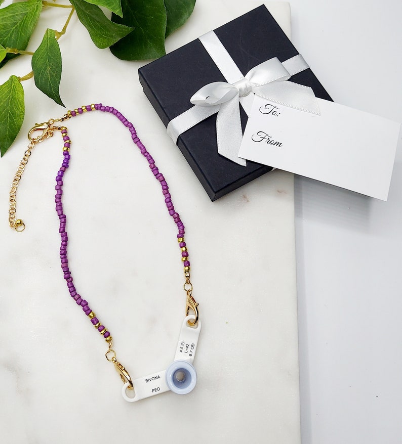 Trach Ties, Beaded Trach Ties , Adjustable, Trach Chain, Beaded, Trach ...