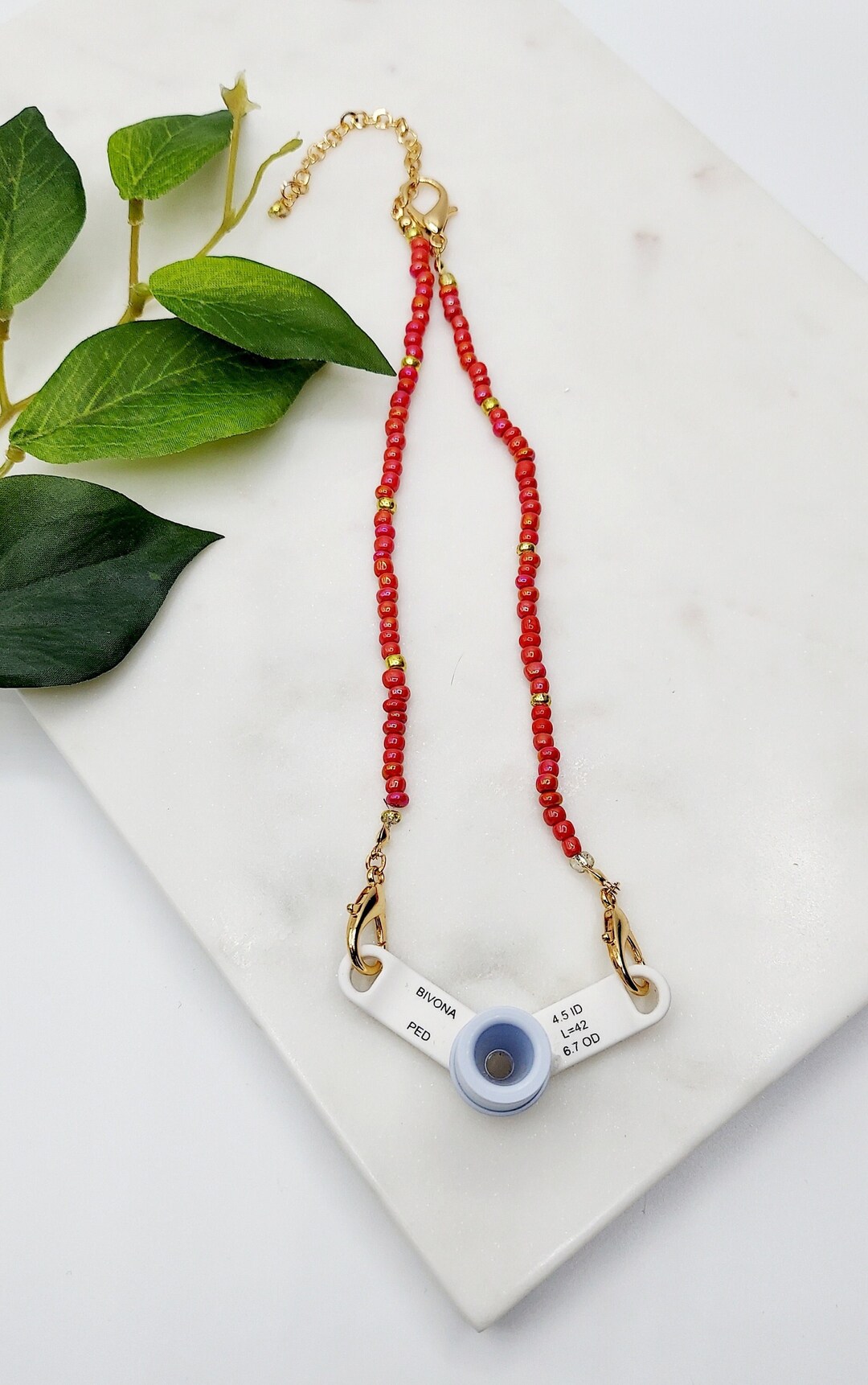 Trach Ties, Beaded Trach Ties , Adjustable, Trach Chain, Beaded, Trach ...