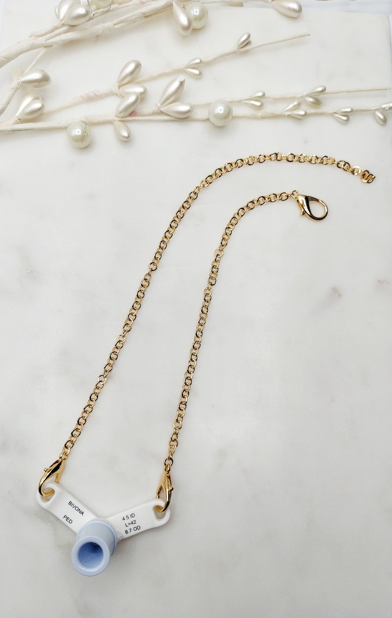 Trach Ties, Beaded Trach Ties , Adjustable, Trach Chain, Beaded, Trach ...