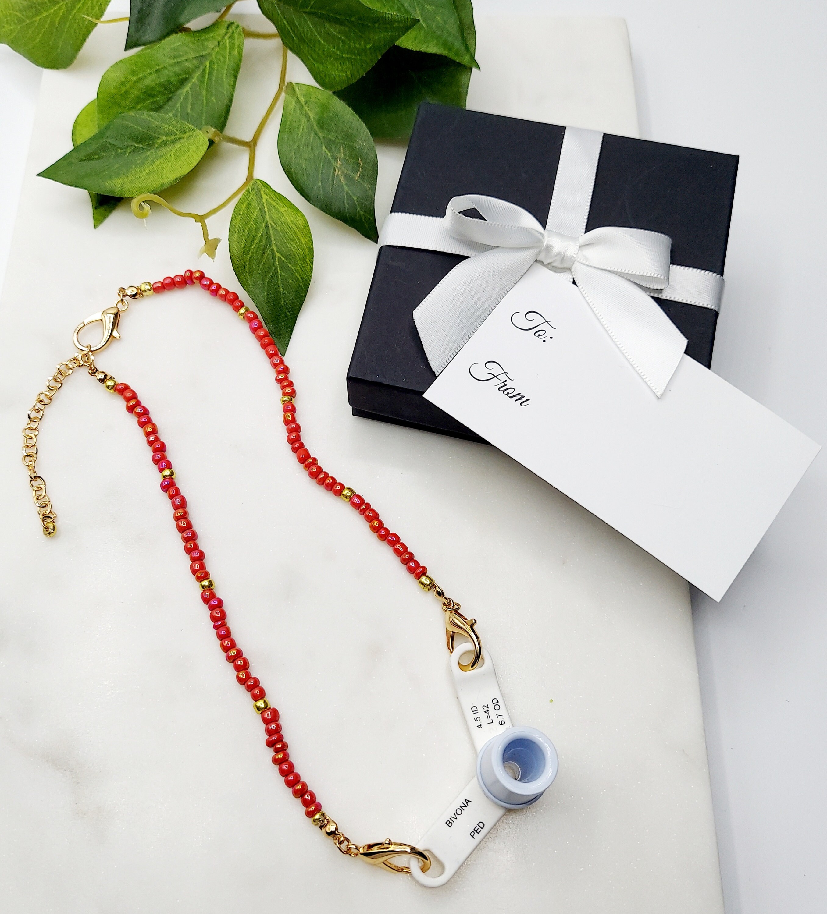 Trach Ties, Beaded Trach Ties , Adjustable, Trach Chain, Beaded, Trach ...