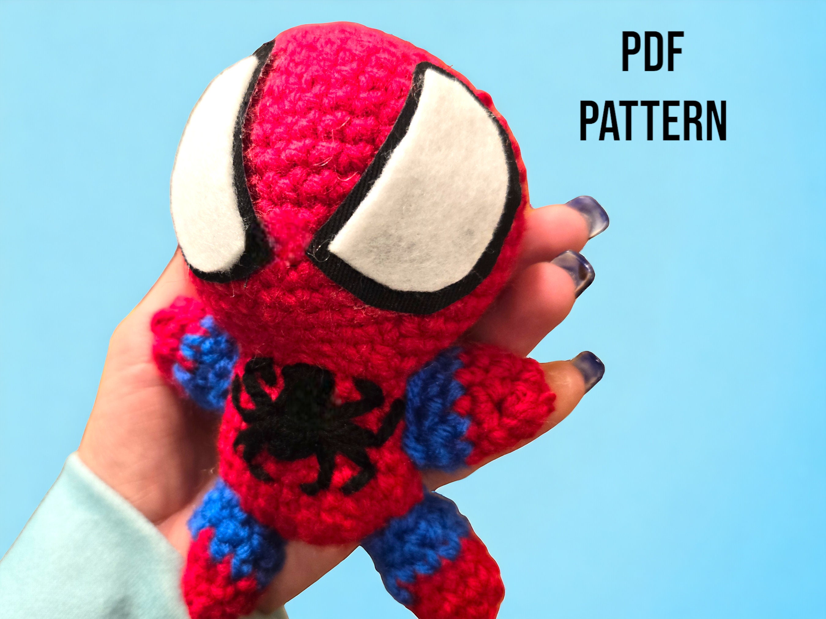 Written Pattern, Chibi Spiderman Superhero, Plush Crochet Pattern, Soft ...