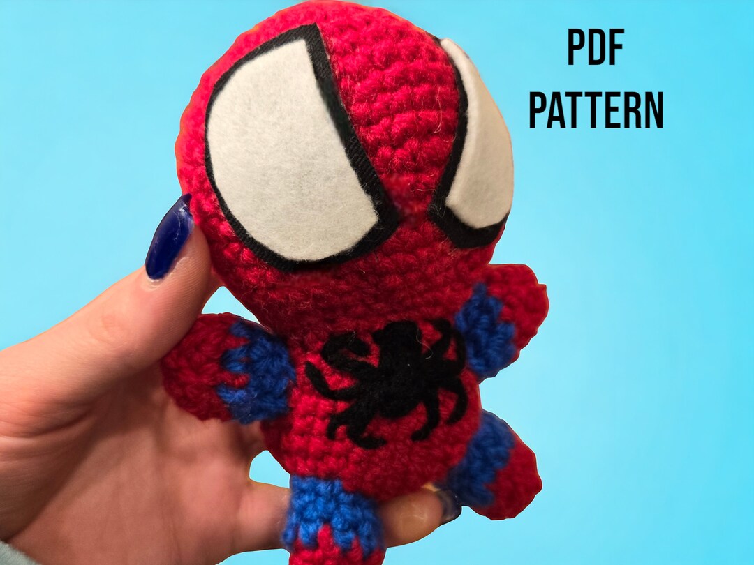Written Pattern, Chibi Spiderman Superhero, Plush Crochet Pattern, Soft ...