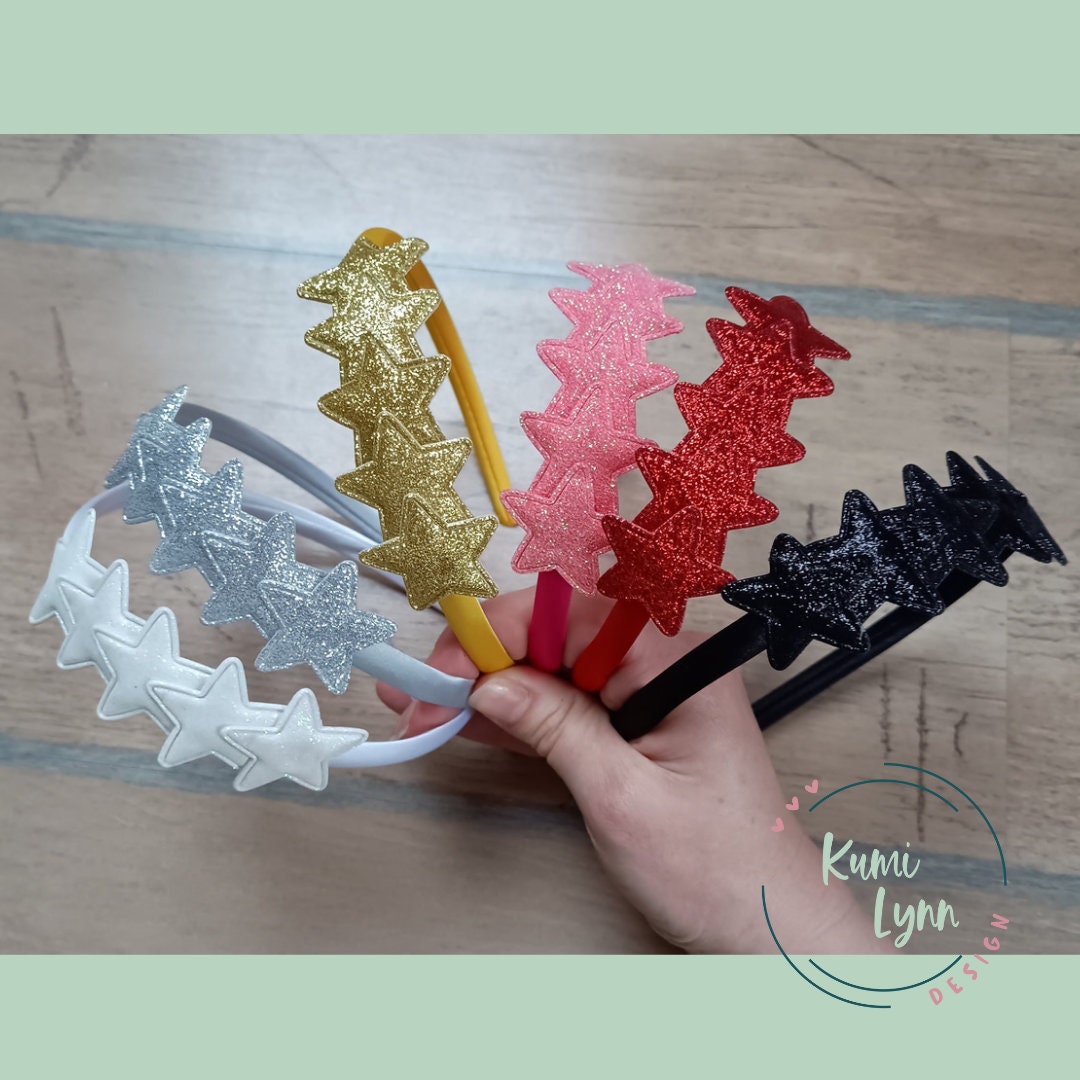 Headband Stars Silver-gray or Black With Glitter Gift Easter Christmas ...