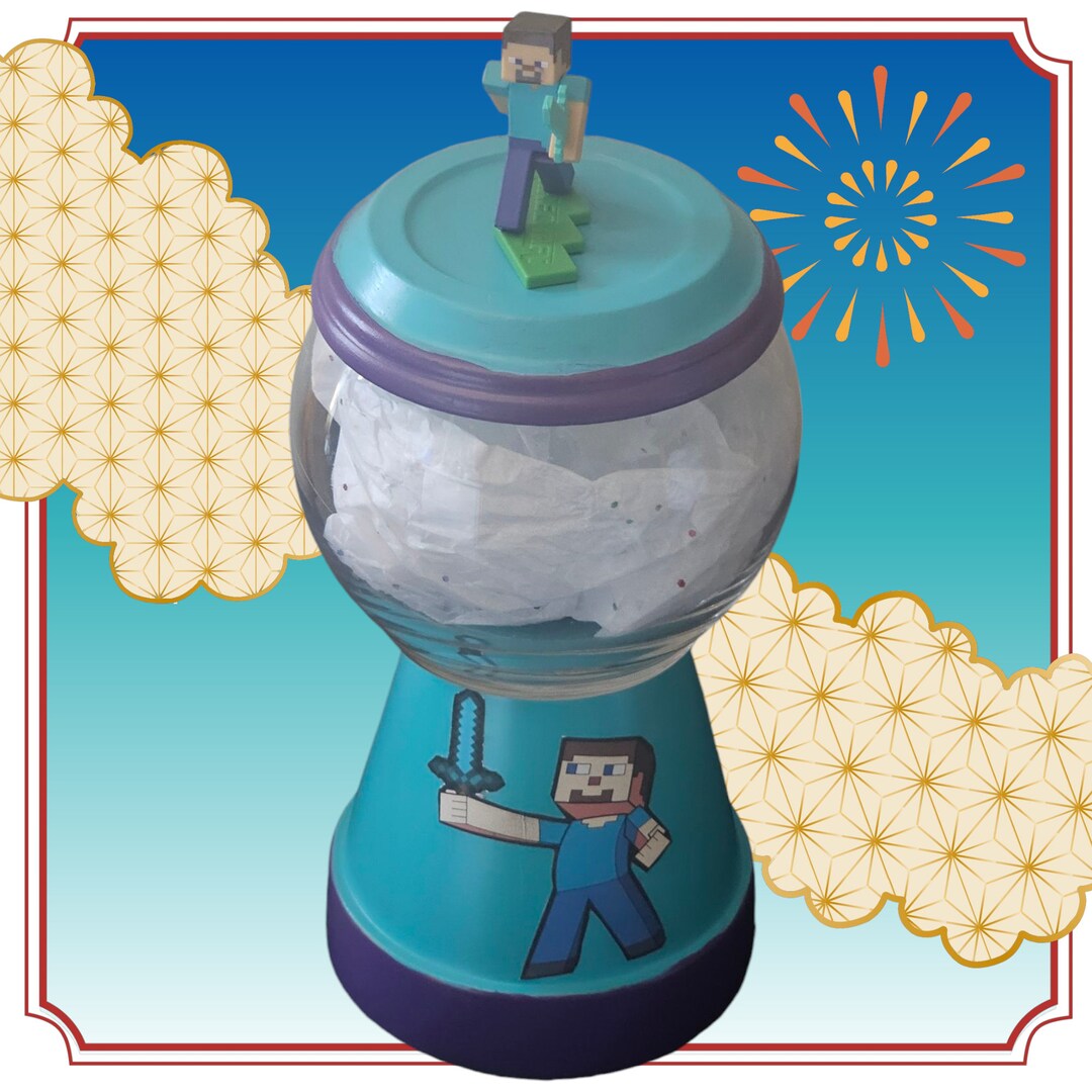 Steve//minecraft//birthday Gift/candy Bowl/gumball Dish/sports Team ...