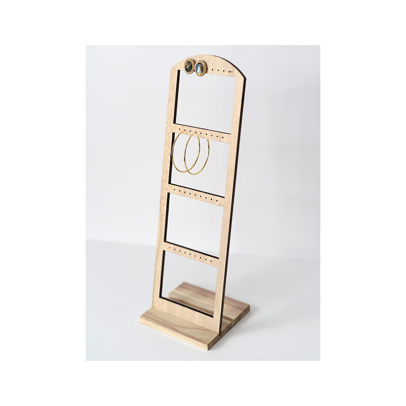 Vertical Wood Earring Display W/ Dual Angle Base - Etsy