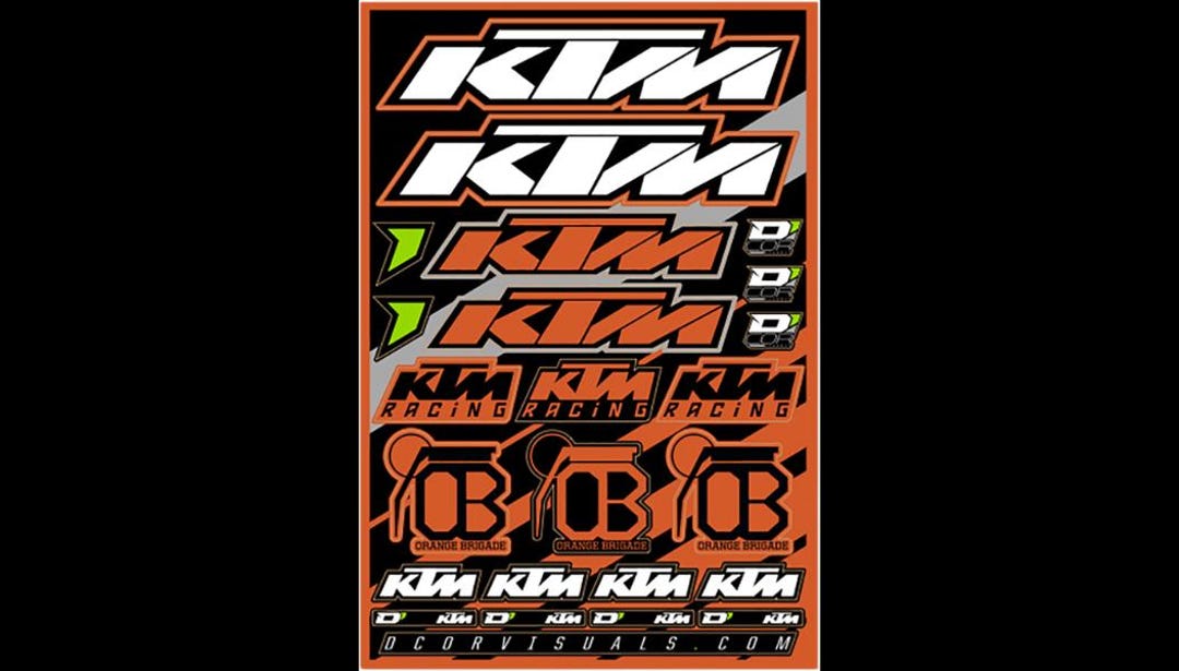 New D'cor Visuals Ktm Decal Sheet - Sticker Assortment - Motorcycle ...