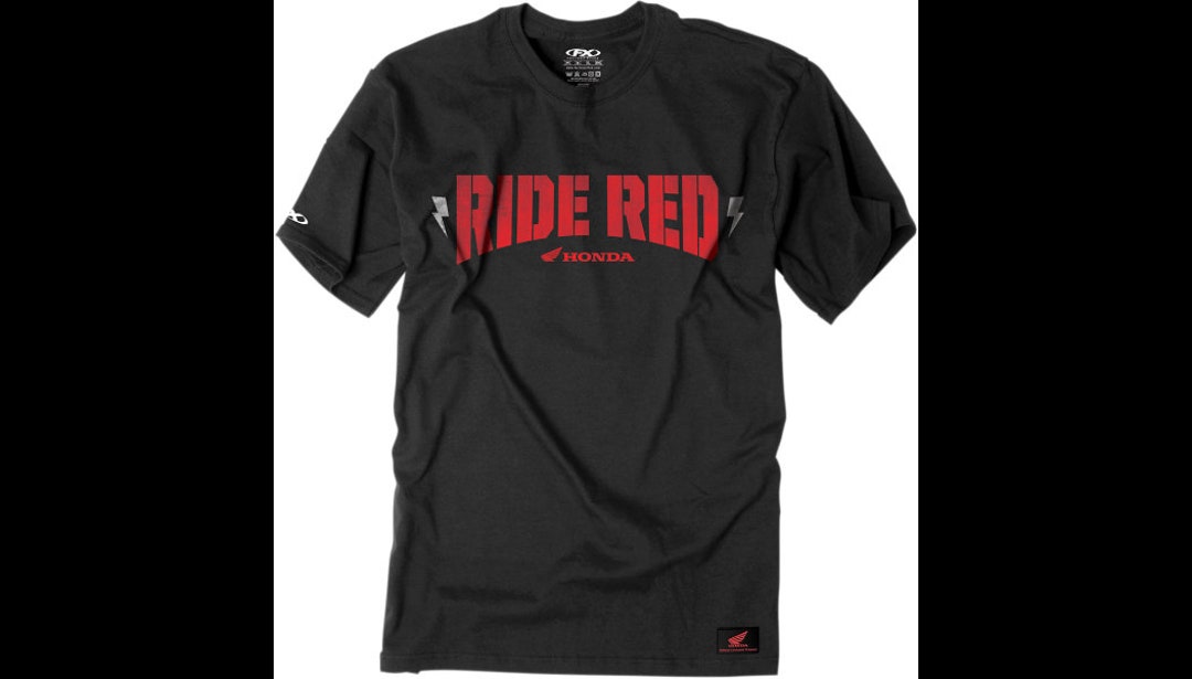 New Factory Effex Honda Ride Red Bolt T-shirt- Black/red- Adult Sizes ...