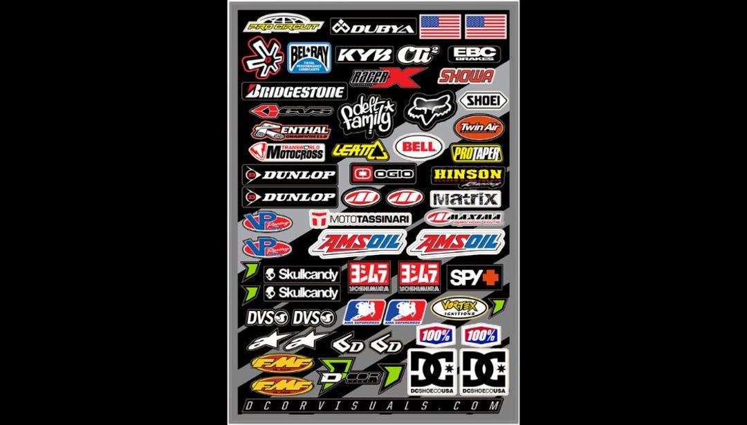 New D'cor Visuals Mx Sponsor Logo Decal Sheet - Sticker Assortment ...