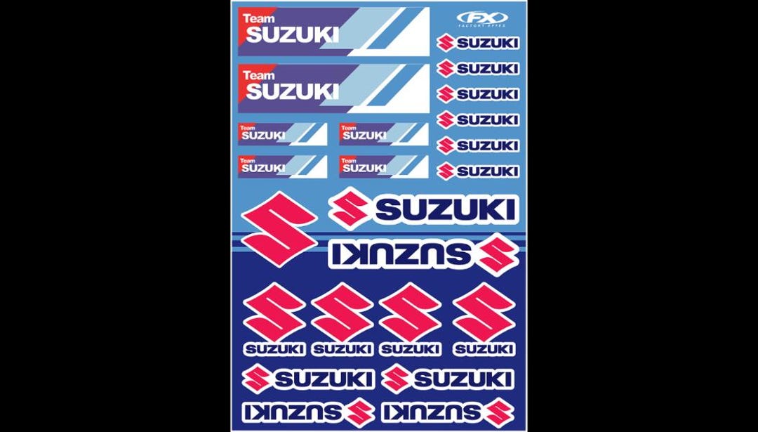New Factory Effex Team Suzuki Decal Sheet - Sticker Assortment ...