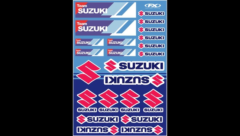 New Factory Effex Team Suzuki Decal Sheet - Sticker Assortment ...