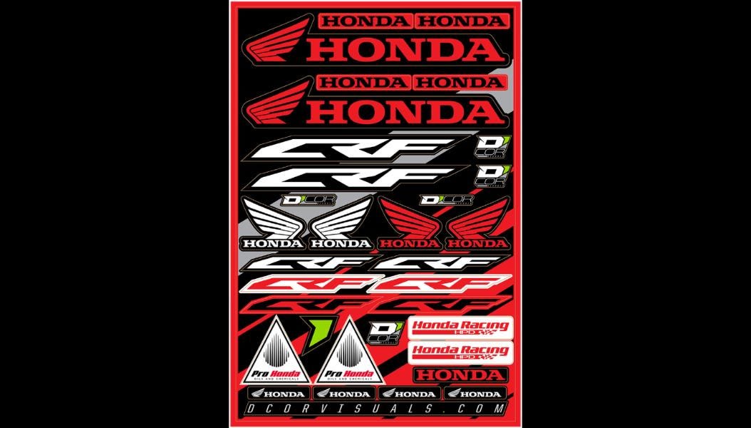 New D'cor Visuals Honda Crf Decal Sheet - Assortment - Stickers ...