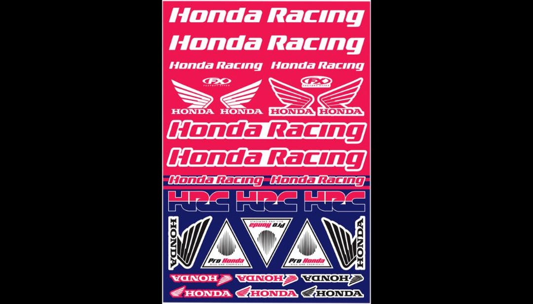 New Factory Effex Honda Racing Decal Sheet - Sticker Assortment - Motorcycle/offroad/atv/utv - Etsy