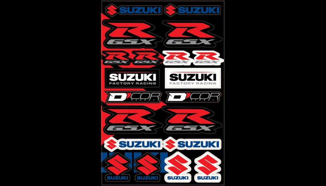 New D'cor Visuals Suzuki Gsx-r Decal Sheet - Sticker Assortment ...